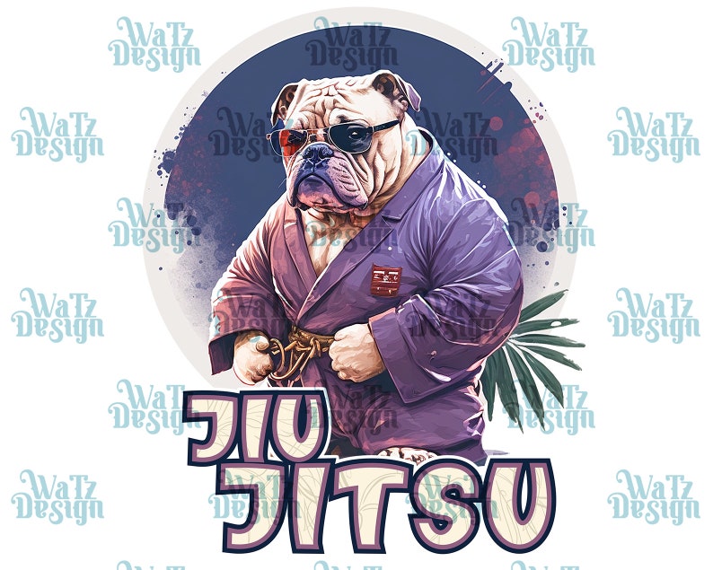 Jiu Jitsu Bulldog Png Bjj Dog in Shades Sublimation Design - Etsy