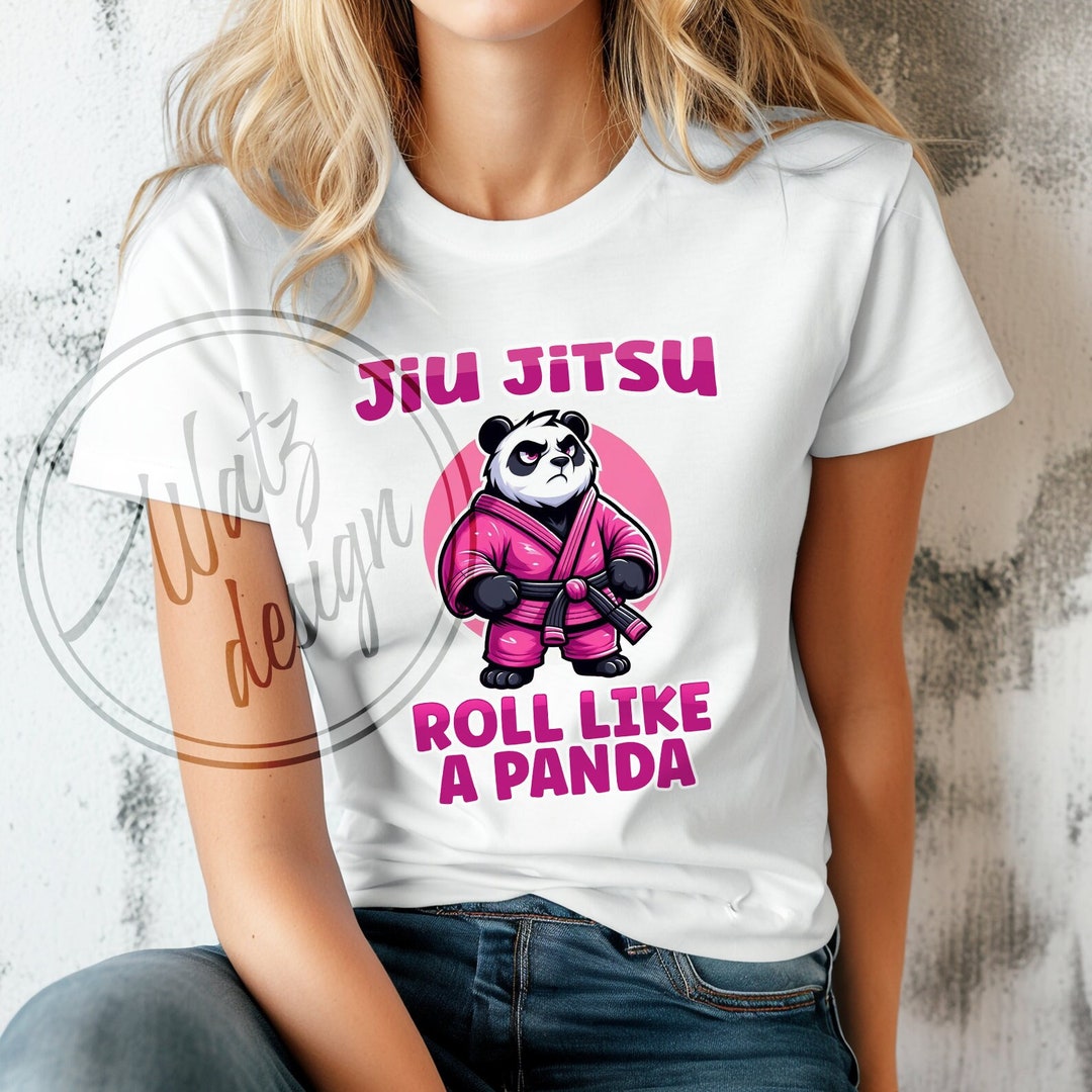 Jiu Jitsu Roll Like a Panda Png, Girl Panda in Pink Bjj Design, Female ...