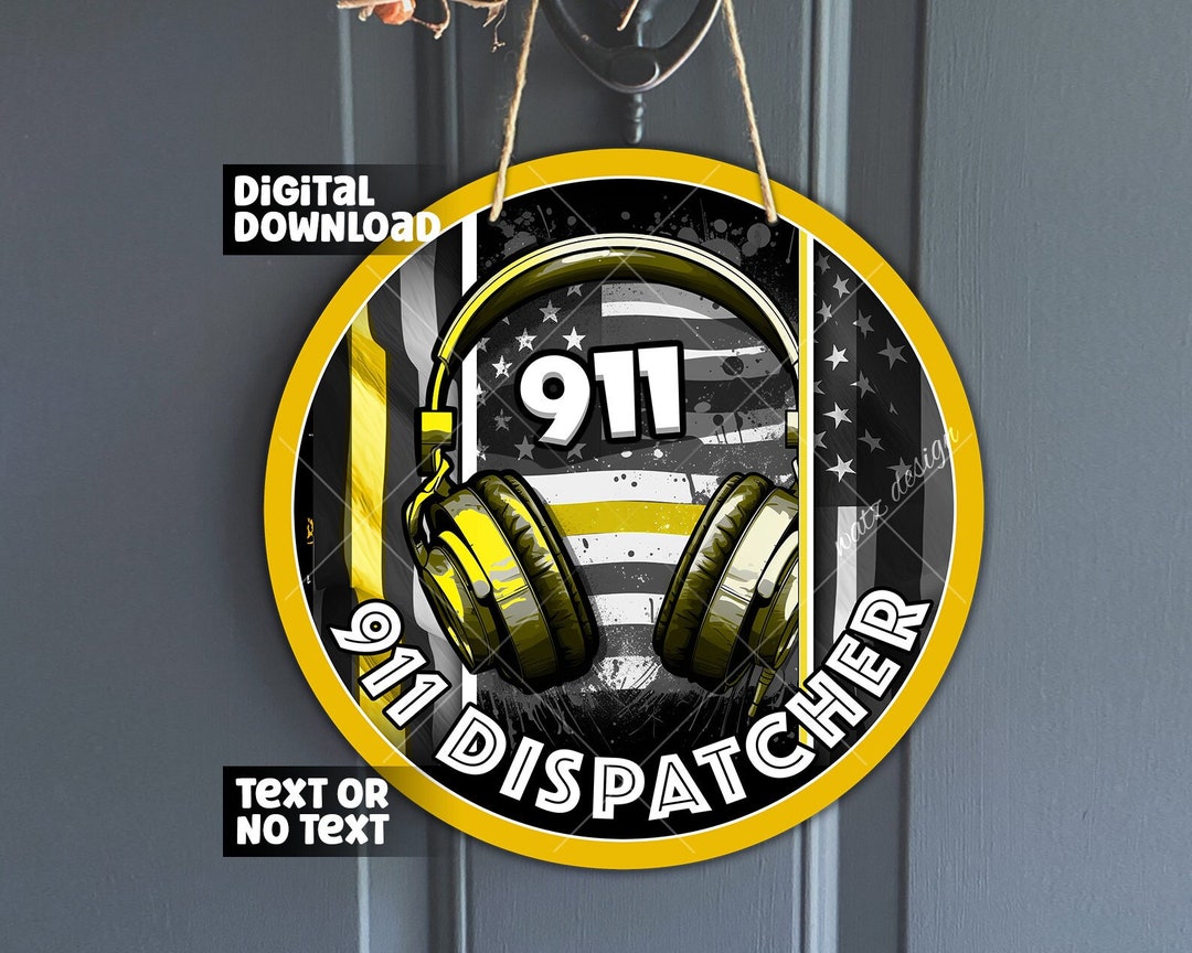 911 Dispatcher Skull Design, Crisis Operator Flag Sign for Wreath ...
