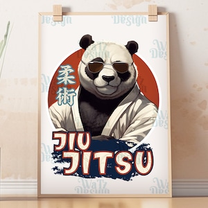 Jiu Jitsu Panda Png, Bjj Panda Sublimation Design, Train Brazilian Jiu ...