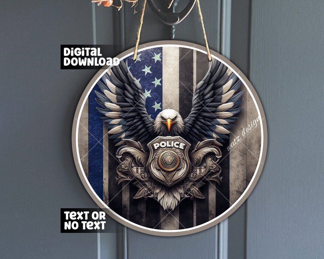 Police Eagle Design, Police Emblem Sign for Wreath Center, Police Badge ...