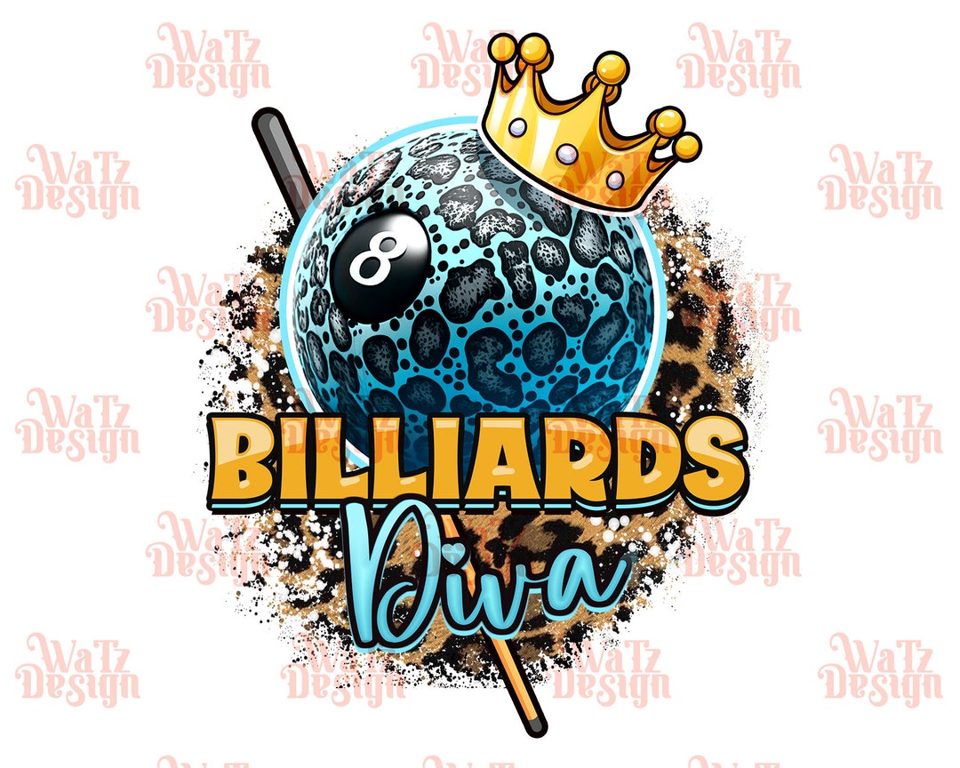 Billiards Diva Png, Girl Blue Eight Ball Sublimation Design, Pink ...