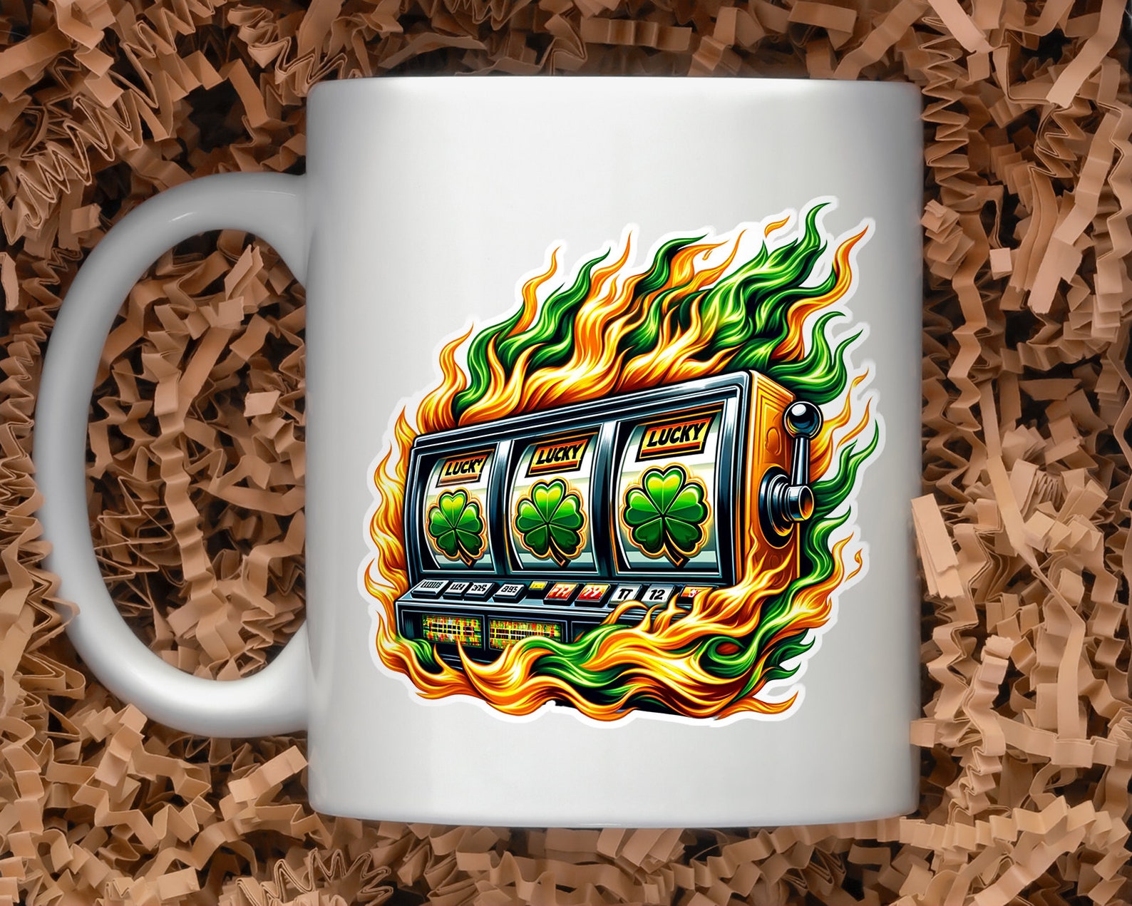 Flaming Lucky Slot Machine PNG, Casino Themed Digital Download ...