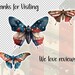 Vintage Patriotic Butterfly Moths Clipart Bundle - American Flag ...