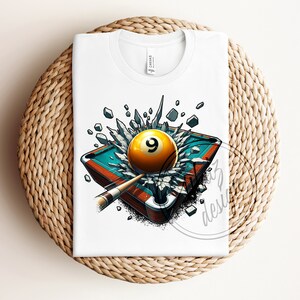 9 Balls Breaking Out Png, Billiards Ball Busting Out Sublimation Design ...