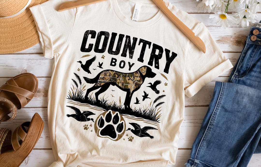 Country Boy Hunting Dog PNG, Camo Dog Sublimation, Outdoor Sportsman ...