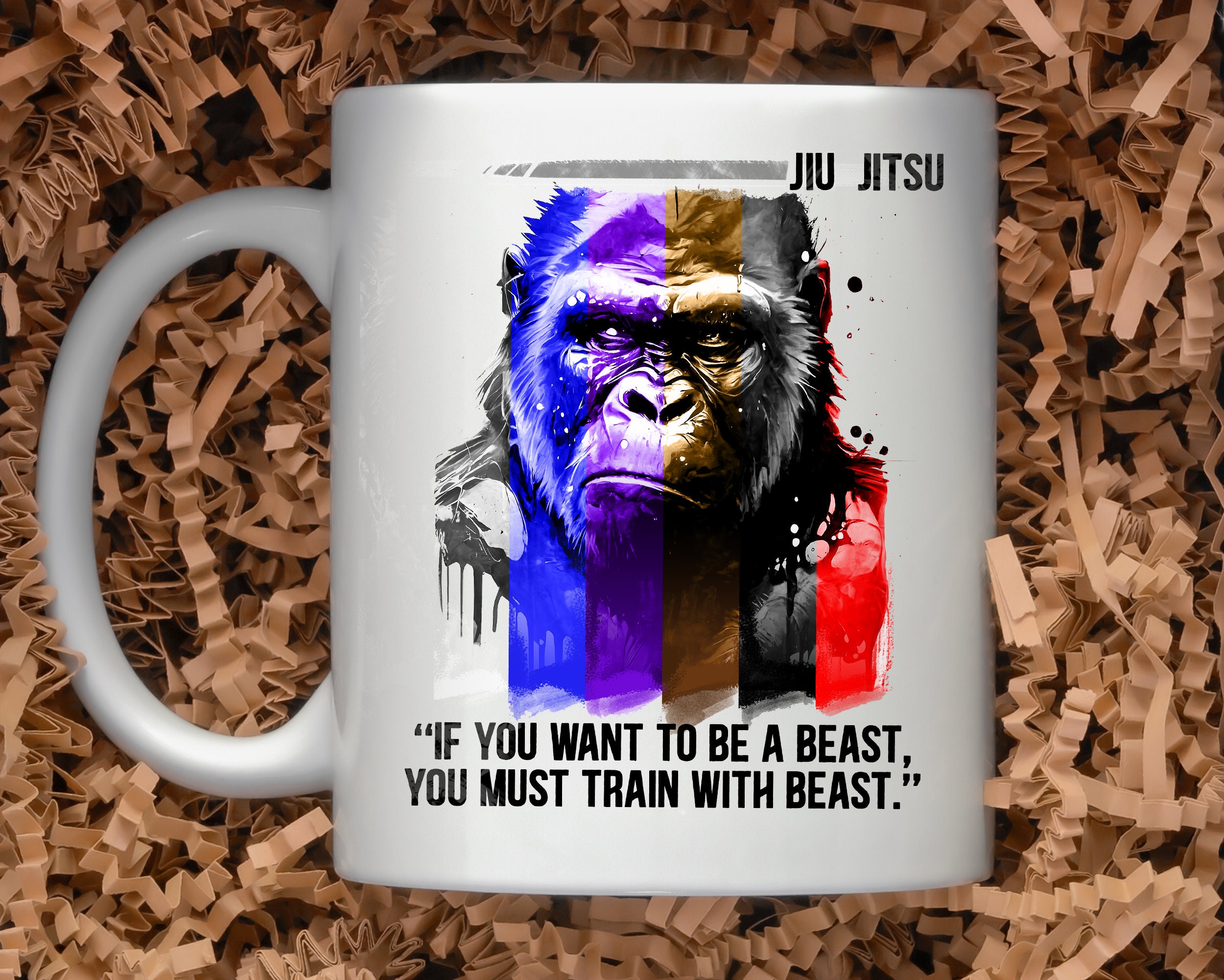 Jiu Jitsu Ape Belt Colors Sublimation Design Train With Beast - Etsy