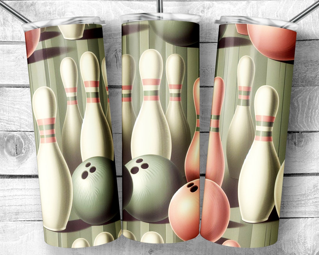Vintage Wallpaper Ball and Pins 20oz Skinny Tumbler Sublimation Design ...