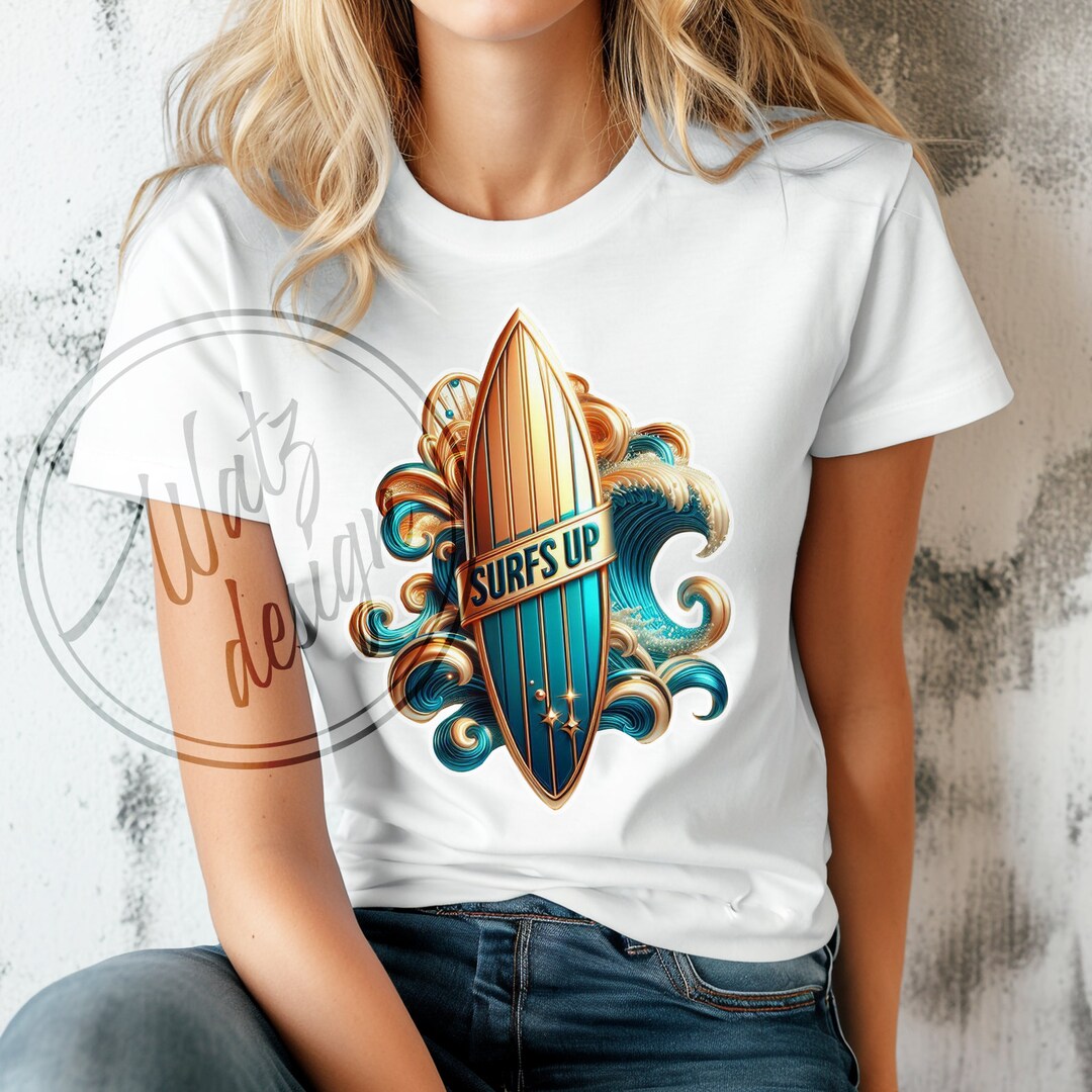 Surf's up Png, Sty Nouveau Beach Life Design, Surf Board With Waves Png ...