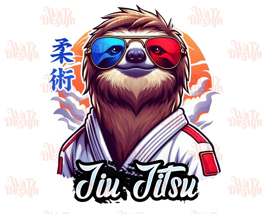 Jiu Jitsu Sloth Png, Bjj Sloth in Shades Sublimation Design, Train ...