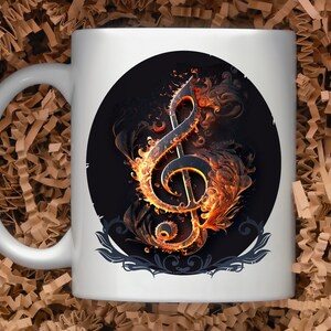 Flaming Music Clef PNG, 3d Music Note Sublimation Design, Big Musical ...