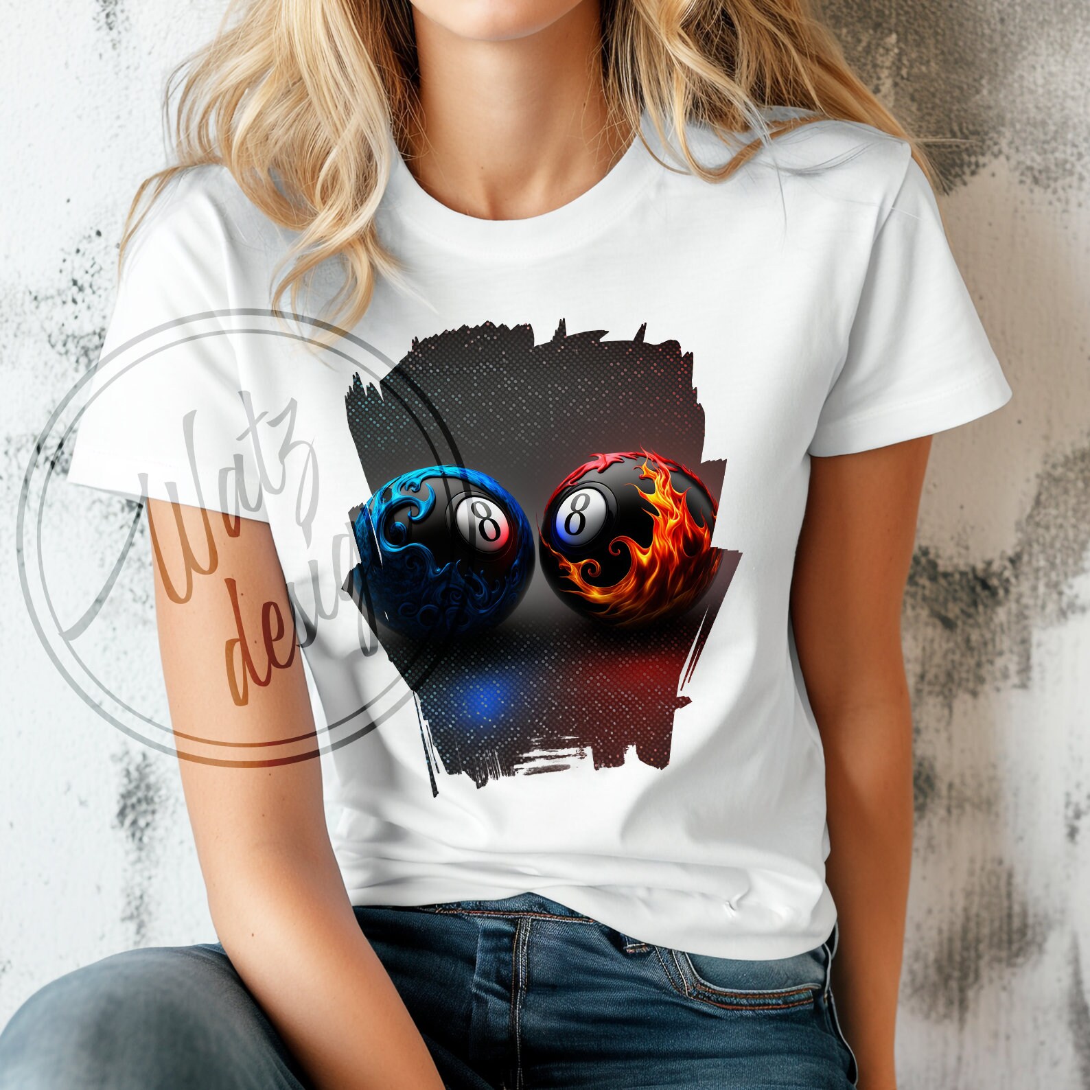 Flaming 8 Ball Png, 8 Ball Fire and Ice Sublimation Design, Digital ...