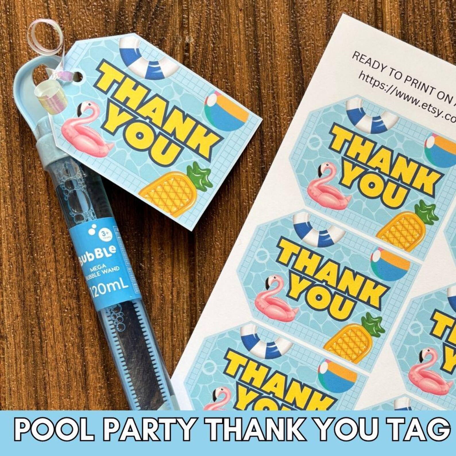 Pool Party Favour Tag Printable. Birthday Party Thank You, Kids ...