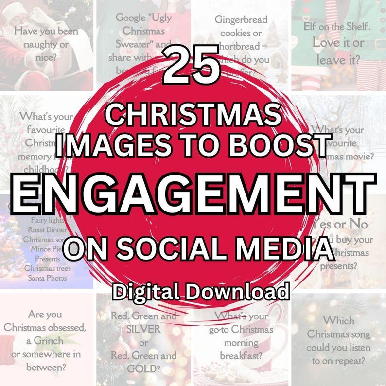 Christmas Engagement Posts for Facebook. 25x Jpg Images for Instagram ...