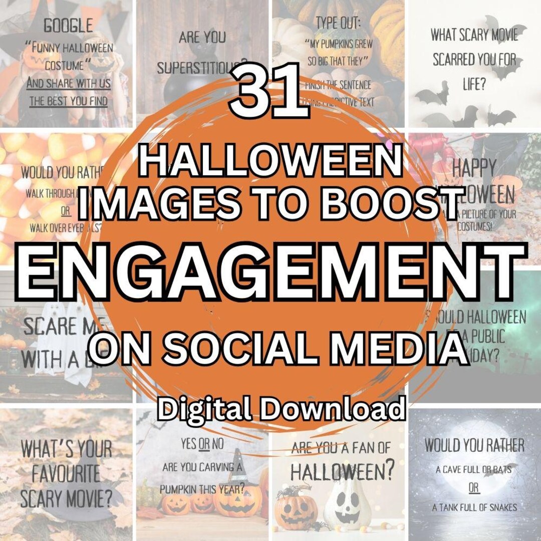 Halloween Social Media Engagement Posts: 31 JPG Images (instant ...
