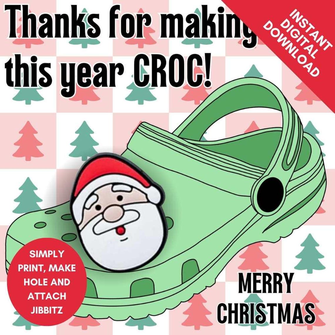 Christmas Croc Charm Gift Card: Class Holiday Favors (digital Download ...