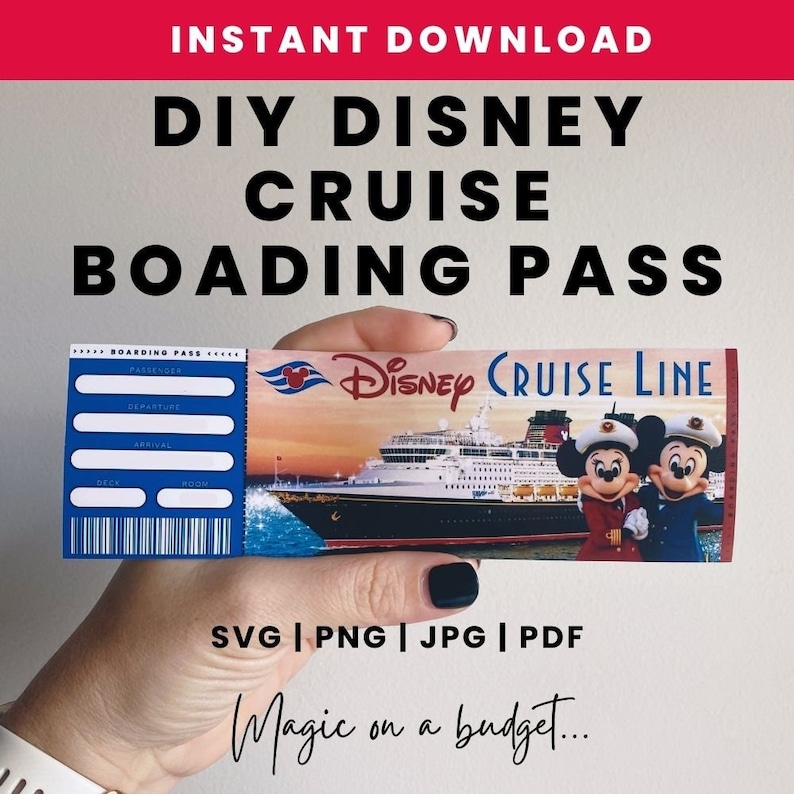 Disneycruise Printable Ticket. Cruise Ship Boarding Pass, Cruise Line ...