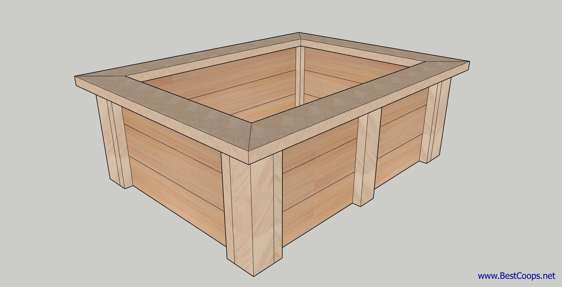 3x4' Cedar Garden Bed Plan - Etsy