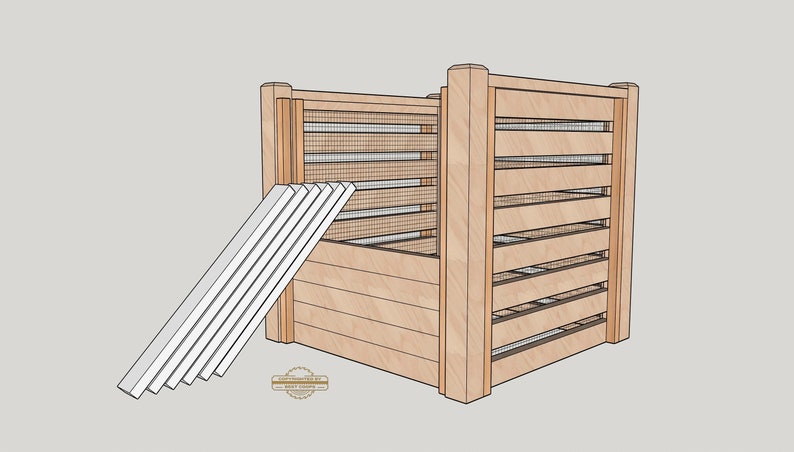 Compost Bin Plan - Etsy