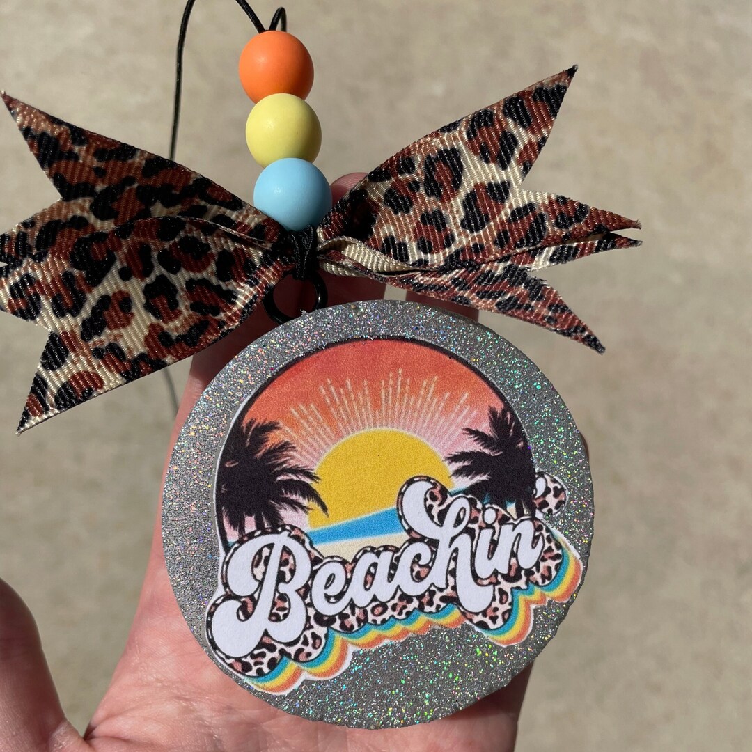 Holographic Summer Car Freshie Cardstock Freshie Beach Theme Car Air ...