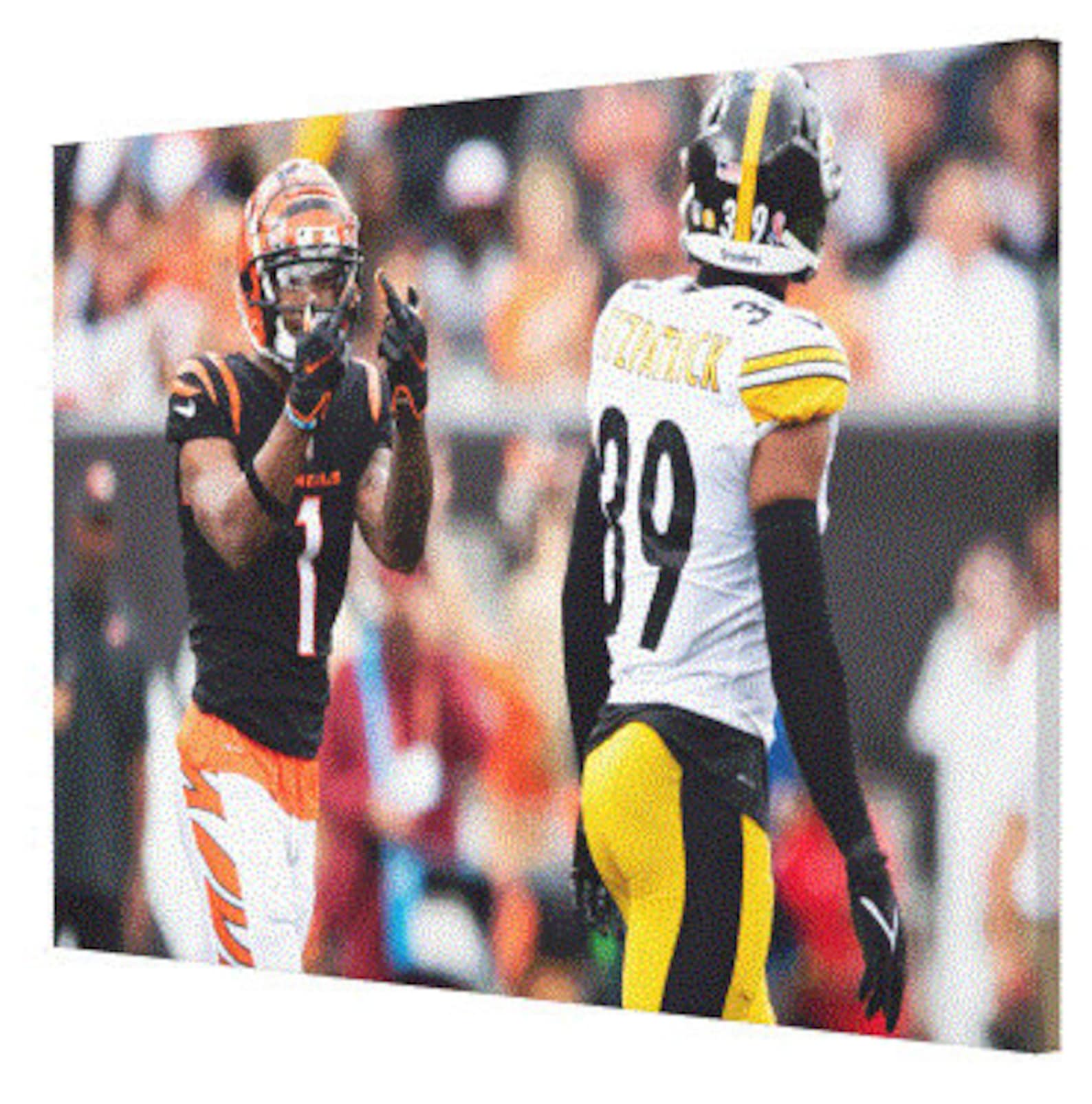 Ja'marr Chase Canvas Print Flipping off With Middle Finger - Etsy