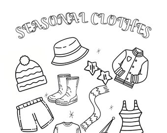 Coloring Pages for Kids Weather and Seasons Pack 2 | Printable Pdf US ...