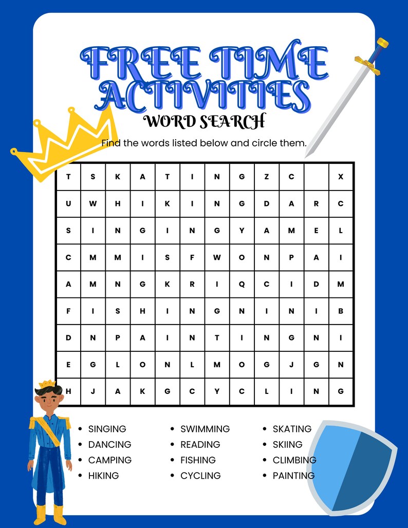 Prince and Princess Word Search for Parents and Teachers, Fun ...
