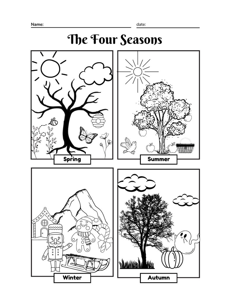 Seasons Activities for Kids - Etsy