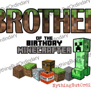 Brother & Sister Minecraft Birthday SVG - Etsy