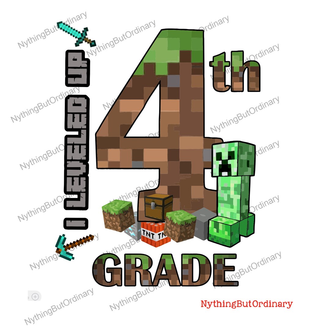 4th Grade Minecraft SVG - Etsy