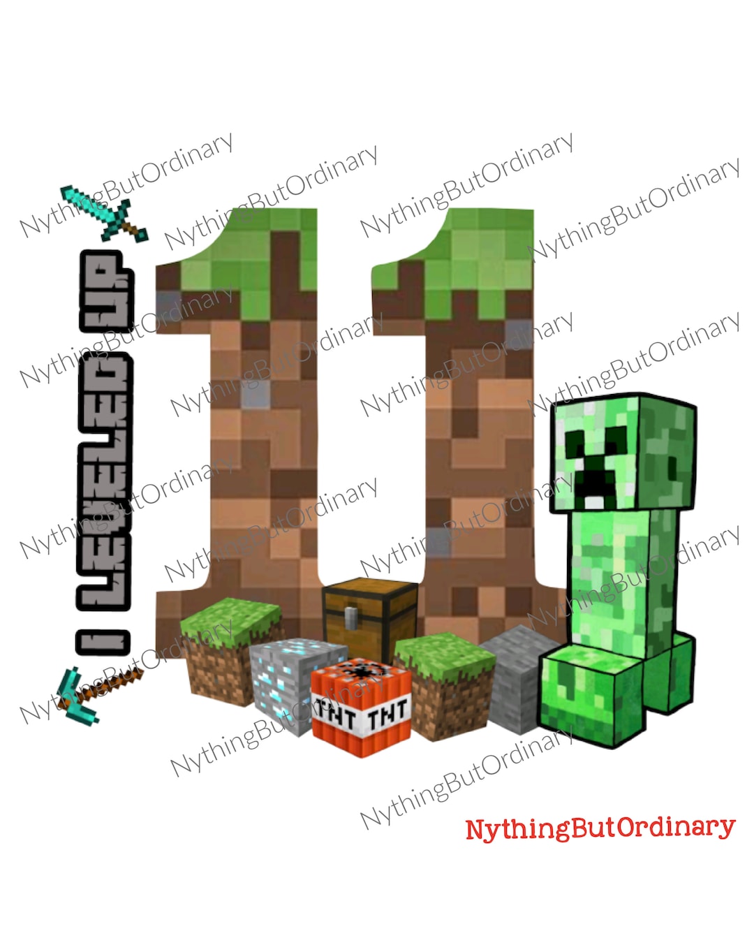 Minecraft Birthday Shirt - Level up 11 - Etsy