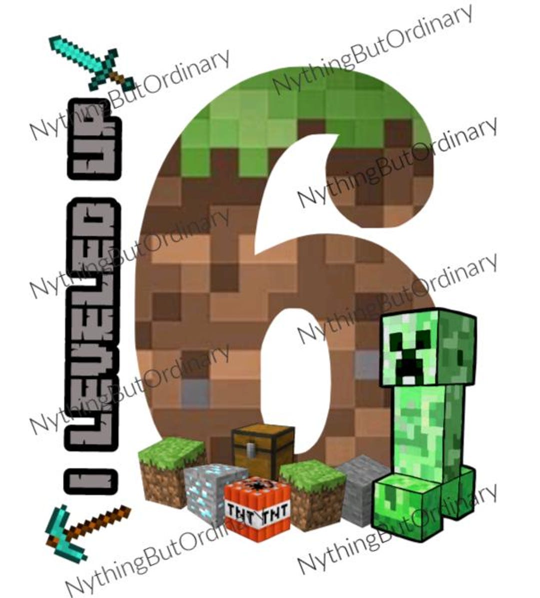 Minecraft Birthday Shirt - 6 - Etsy