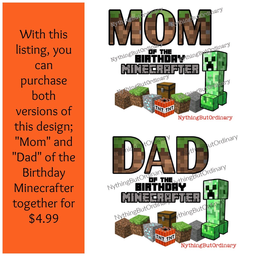 Mom & Dad Minecraft Birthday SVG - Etsy