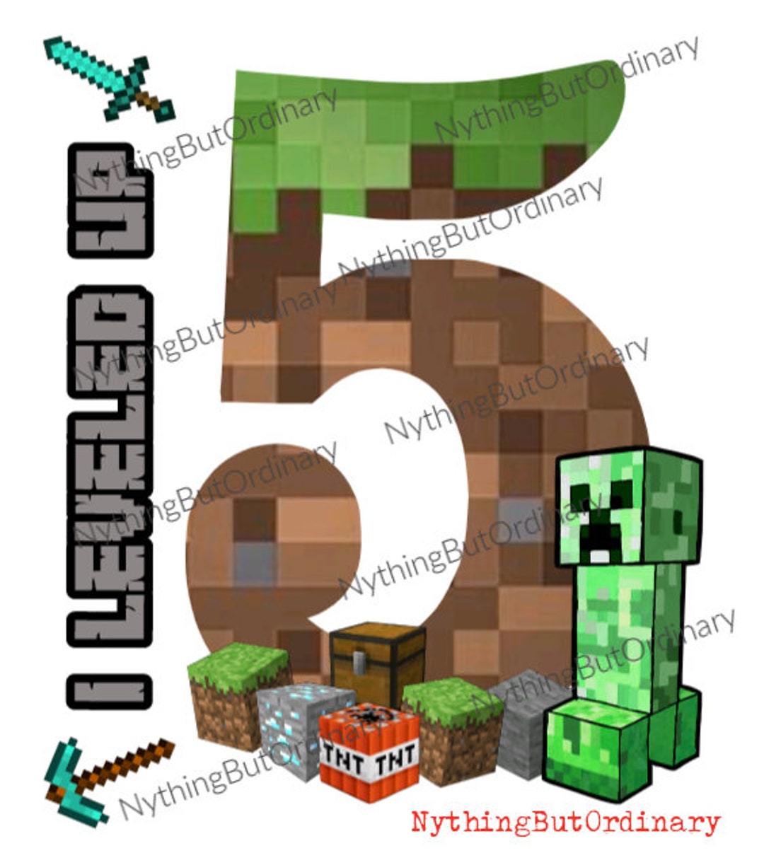 Minecraft Birthday Shirt - 5 - Etsy