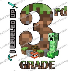 2nd Grade Minecraft SVG - Etsy