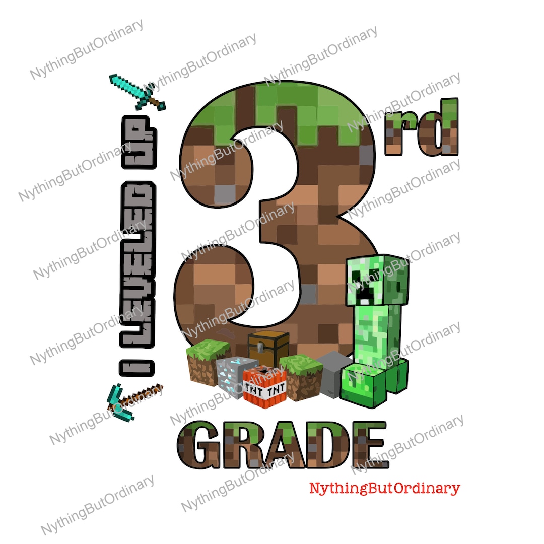 3rd Grade Minecraft SVG - Etsy