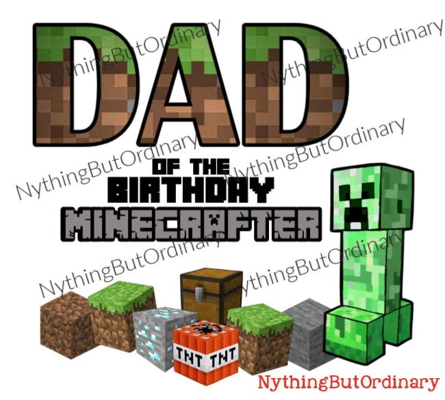 Dad of the Minecrafter Birthday SVG - Etsy