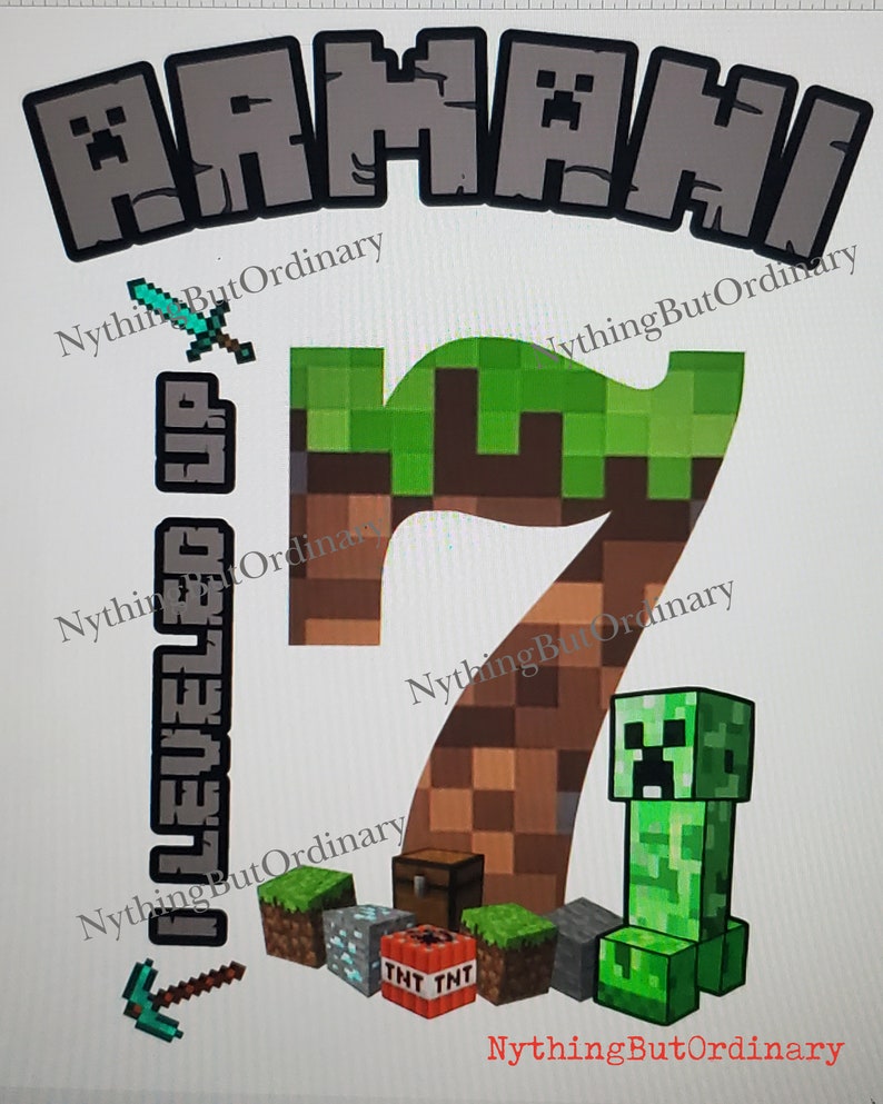 Minecraft Birthday Shirt - Custom Request - Etsy