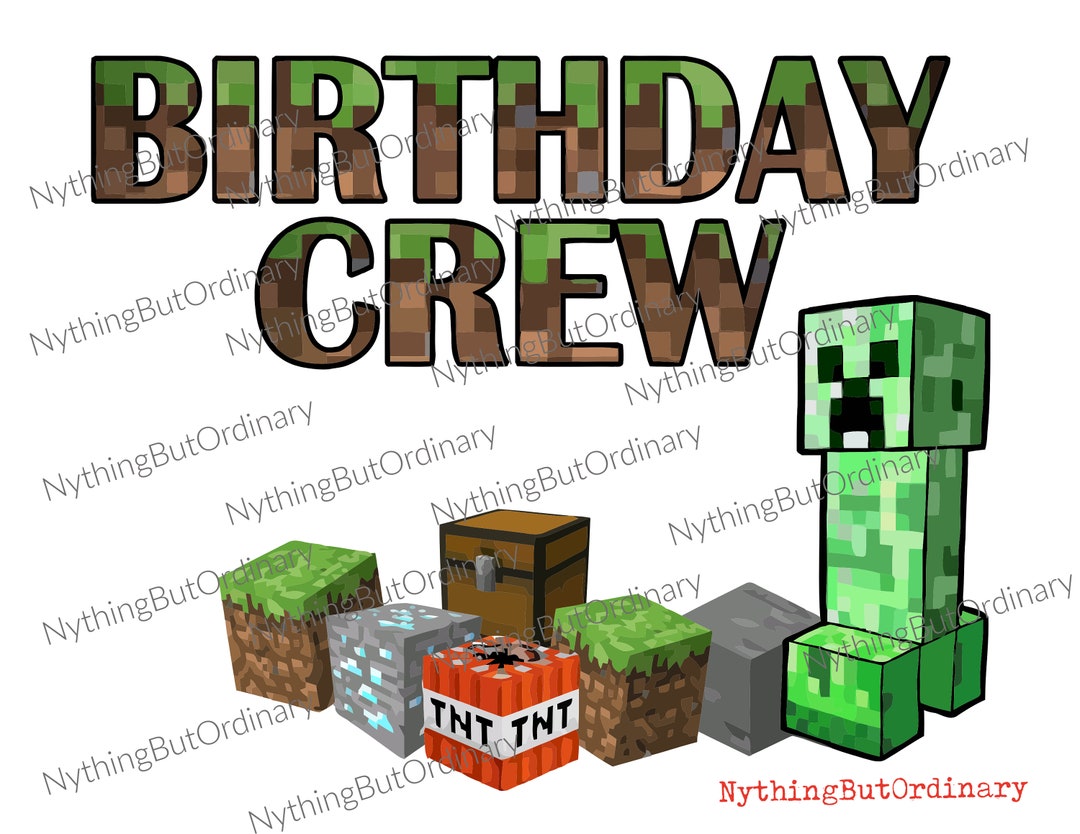Minecraft Birthday Crew SVG - Etsy