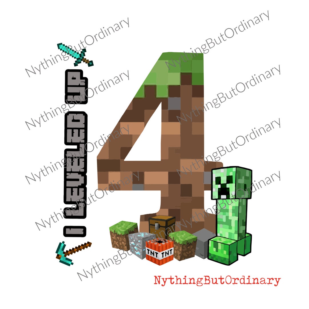 Minecraft Birthday Shirt - 4 - Etsy
