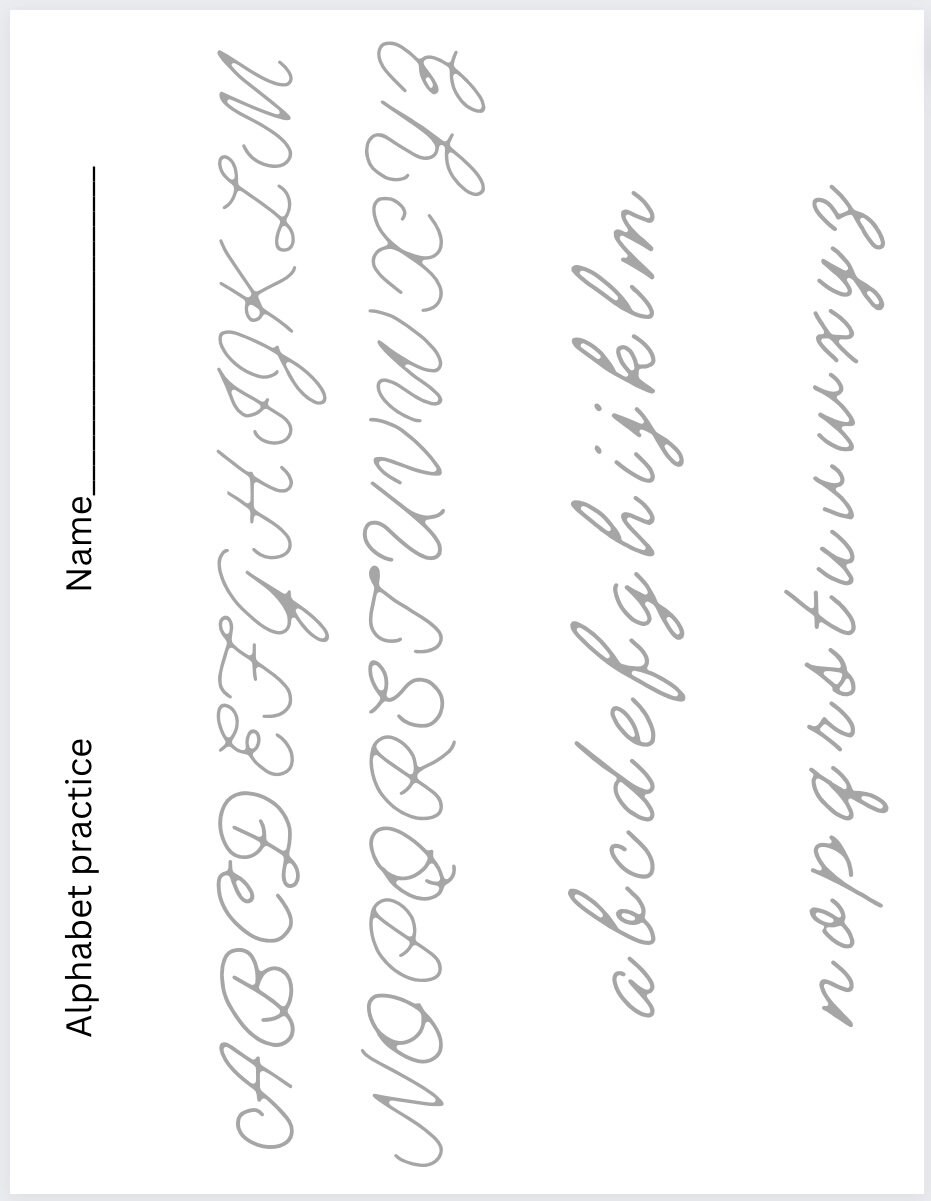 Alphabet Cursive Practice - Etsy