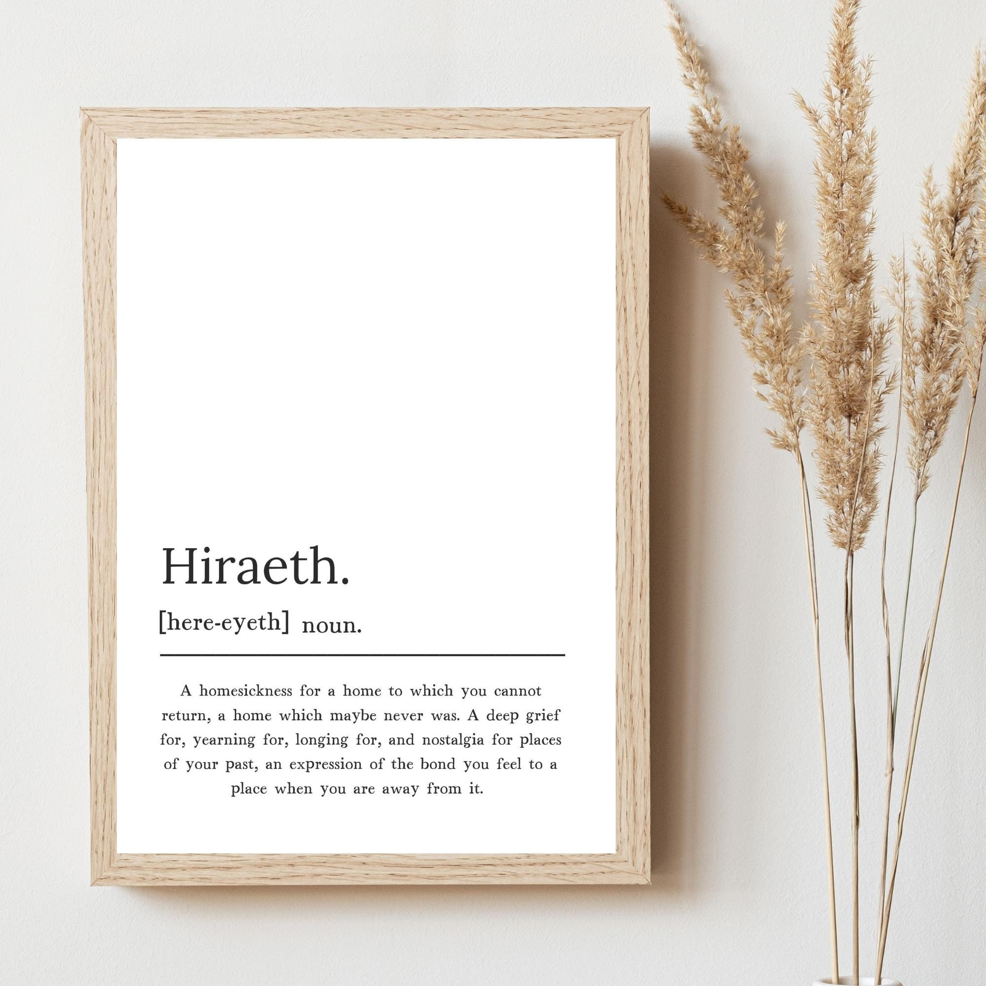 Hiraeth Definition Welsh Words Bedroom Wall Art Bedroom Prints Bedroom Decor Welsh Art Digital ...