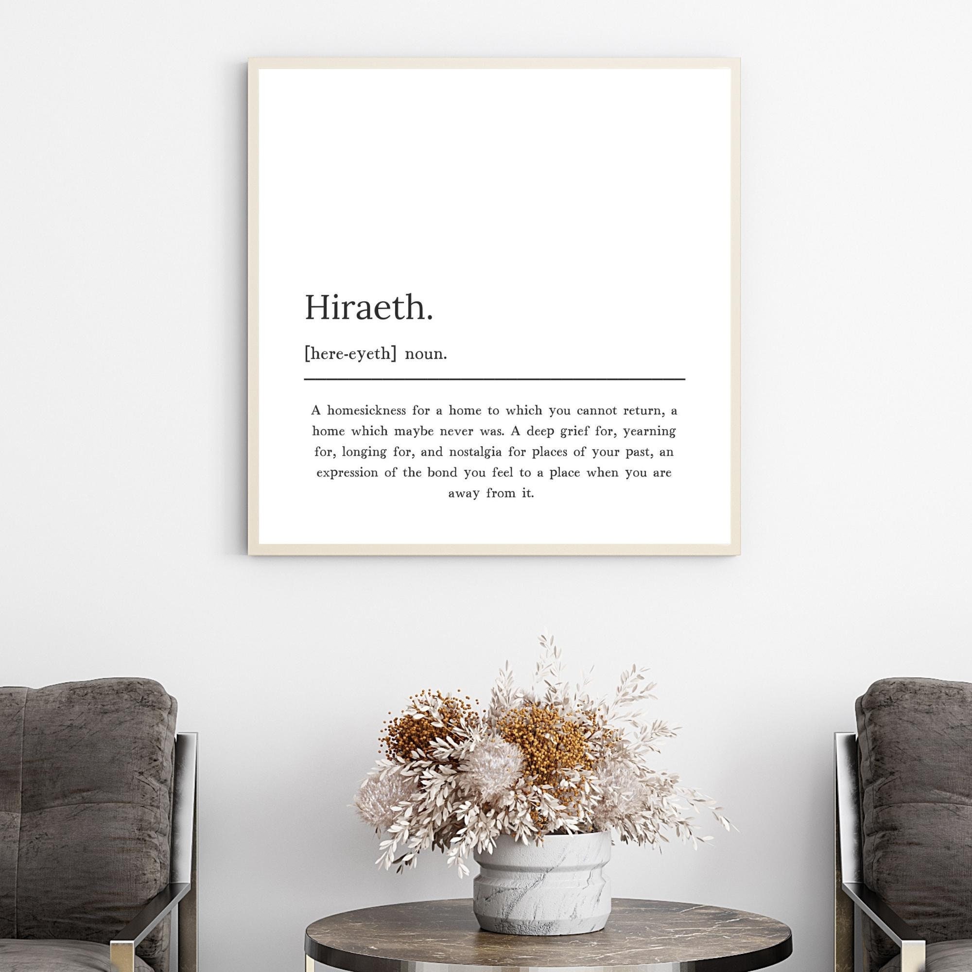 Hiraeth Definition Welsh Words Bedroom Wall Art Bedroom Prints Bedroom Decor Welsh Art Digital ...