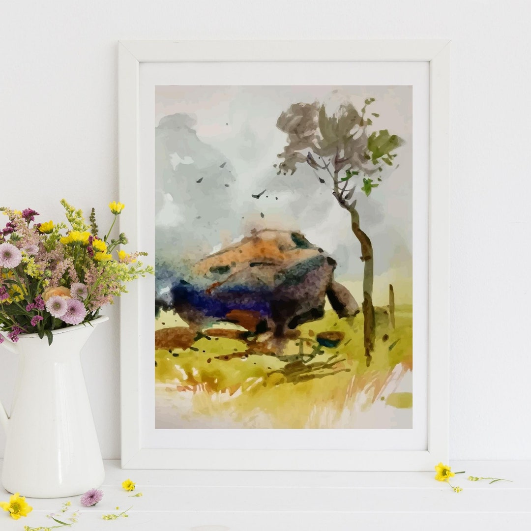 Printable Nature Art Watercolour Poster Art Living Room Decor Muted ...