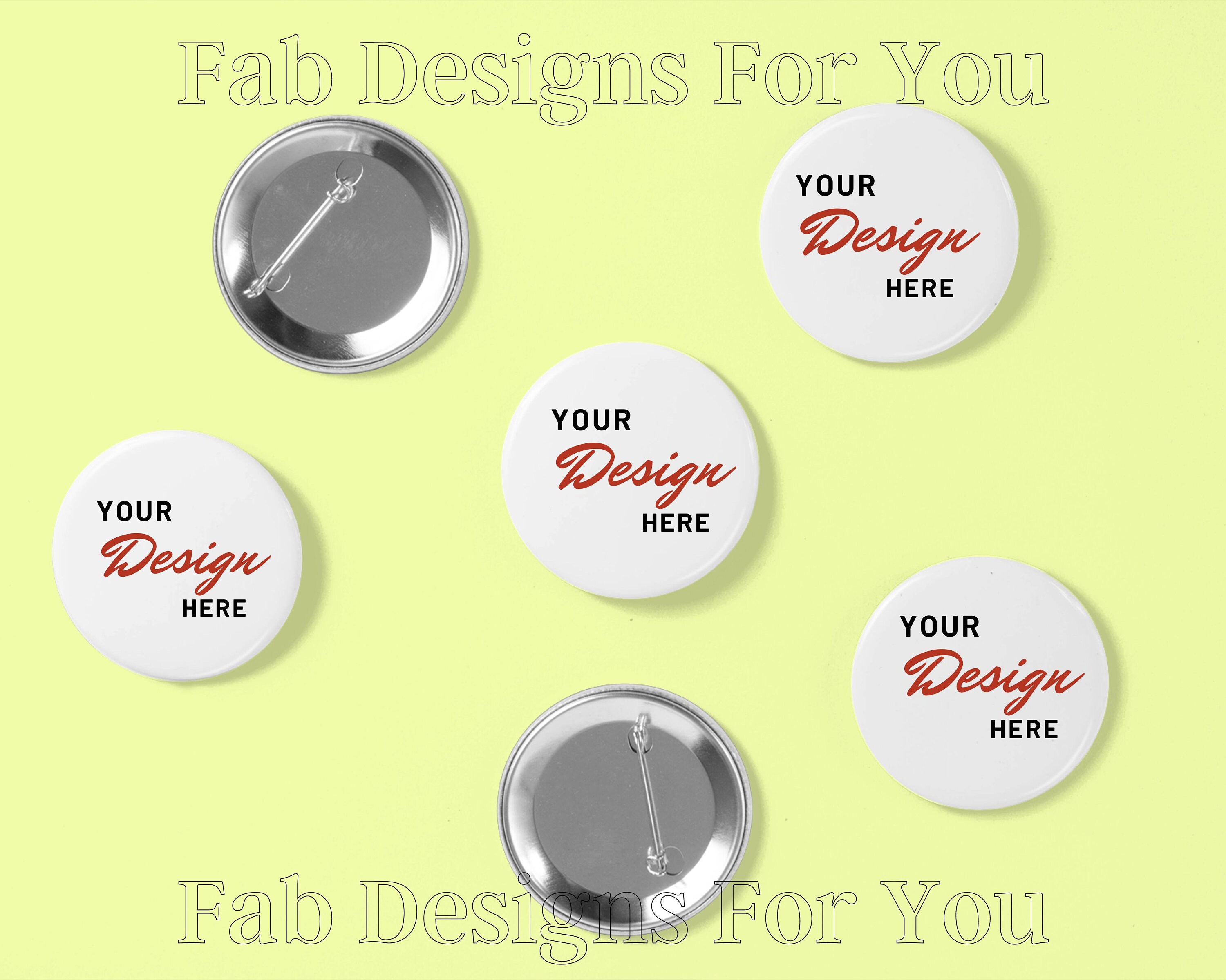Pin Button Mockup Bundle Pin Mock up Pin Back Mockup for Printify Round ...