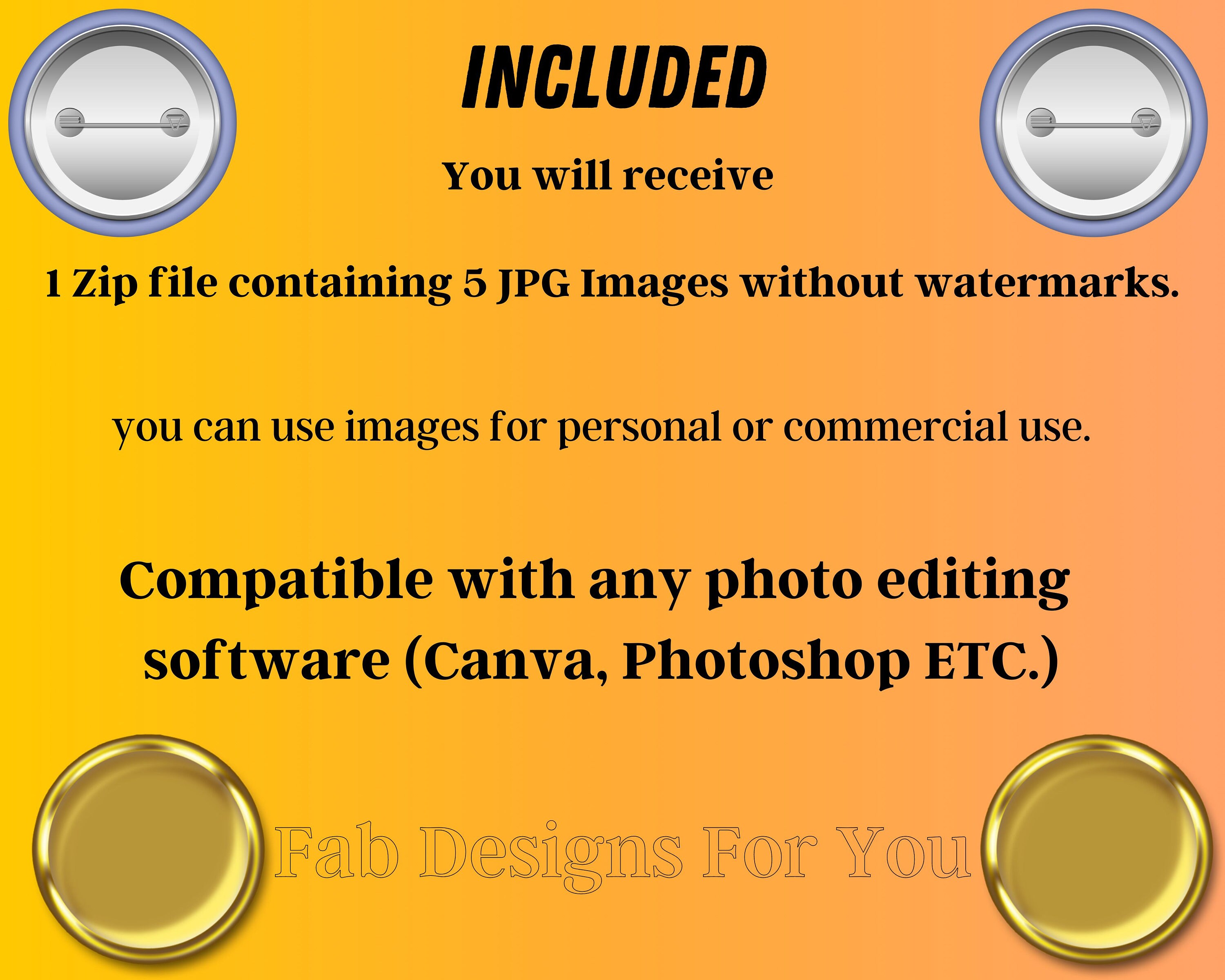 Pin Button Mockup Bundle Pin Mock up Pin Back Mockup for Printify Round ...