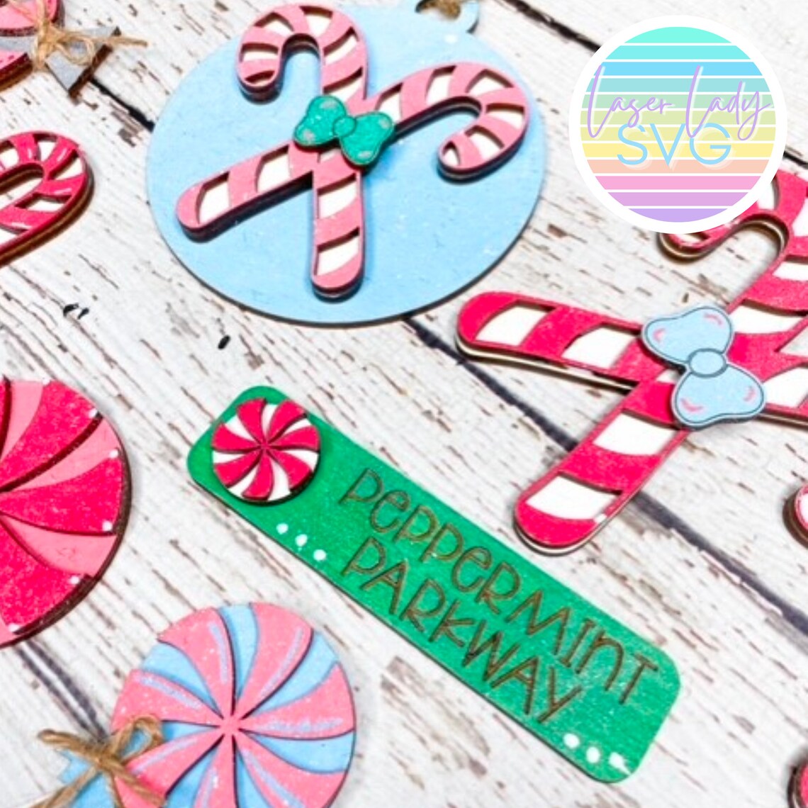 Laser Peppermint Ornament Bundle SVG File, Laser Cut File, Glowforge ...