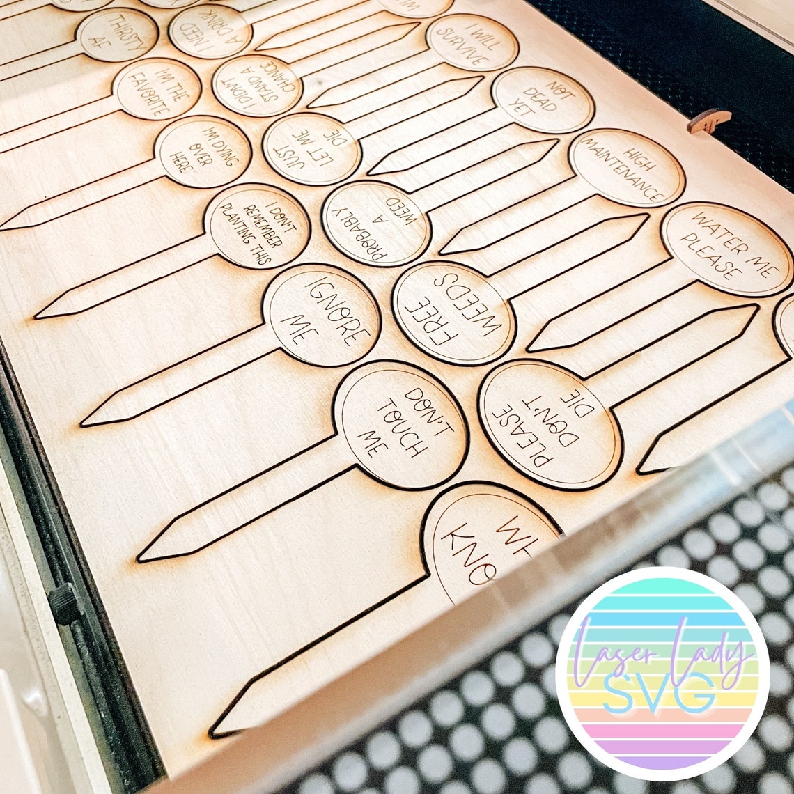 Snarky Plant Stake Laser SVG, Glowforge Ready Laser Funny Plant Stake ...