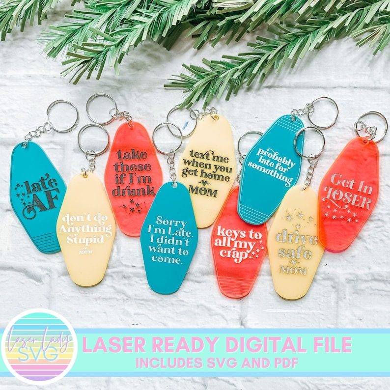 Hotel Keychain Laser File, Keychain Svg, Key Chain Svg, Motel Keychain ...