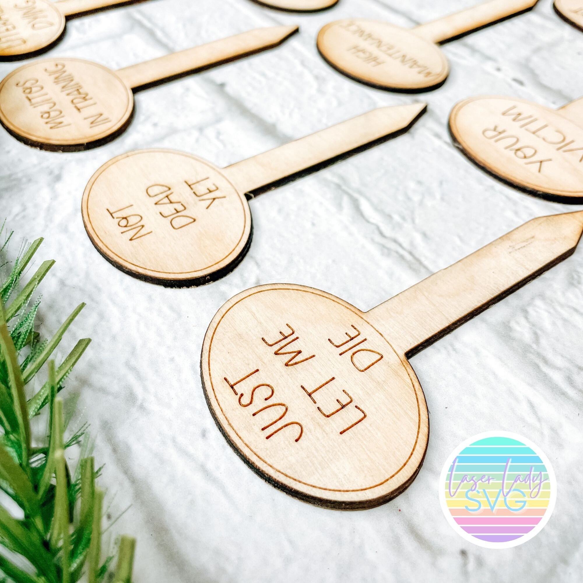 Snarky Plant Stake Laser SVG, Glowforge Ready Laser Funny Plant Stake ...